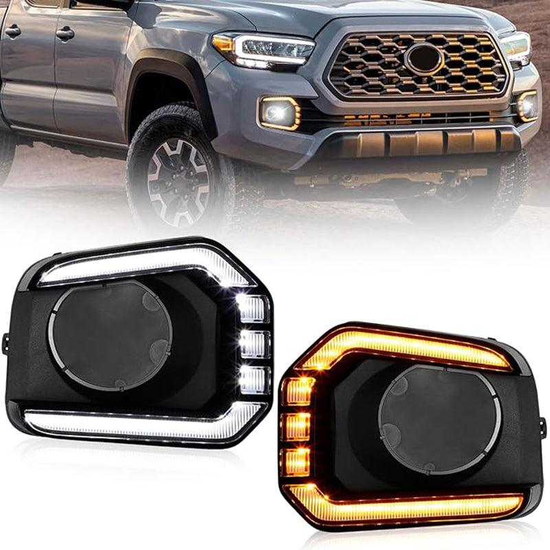 LED Fog Lights Bezel Assemblies for 2016-2023 Toyota Tacoma