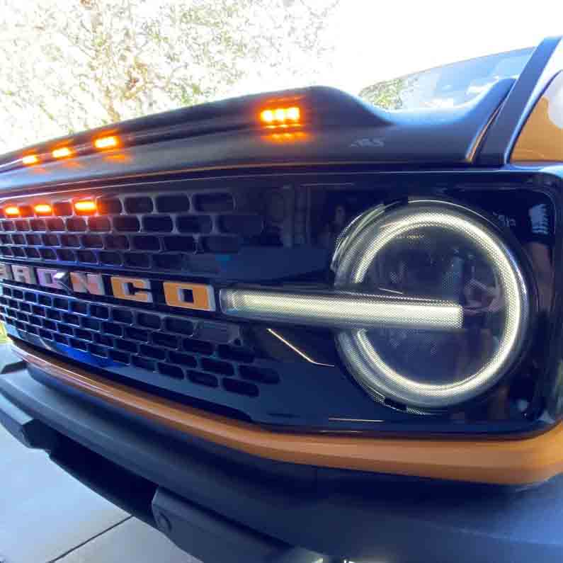Front Bronco Hood LightShield with DRL and Turn Signals