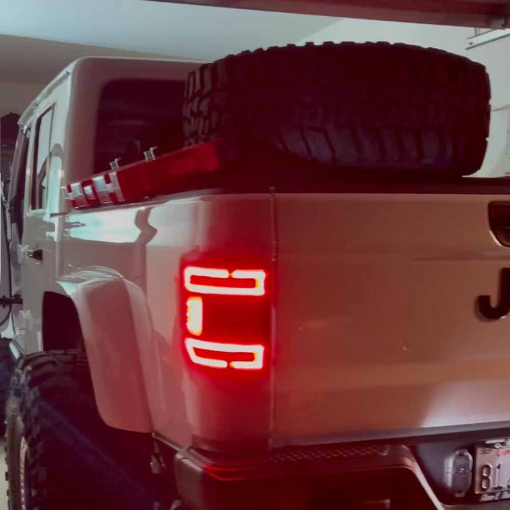 2020-2025 Jeep Gladiator LED Tail Lights Assembly with Smoke Lens