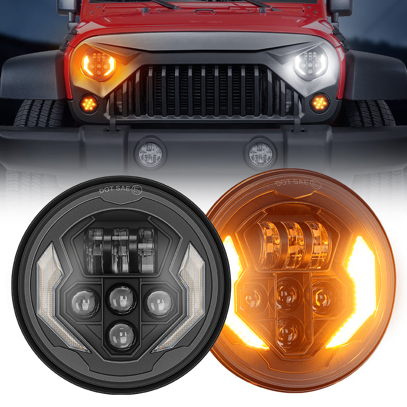 Jeep Wrangler JK LED Headlights with DRL & Turn Signals