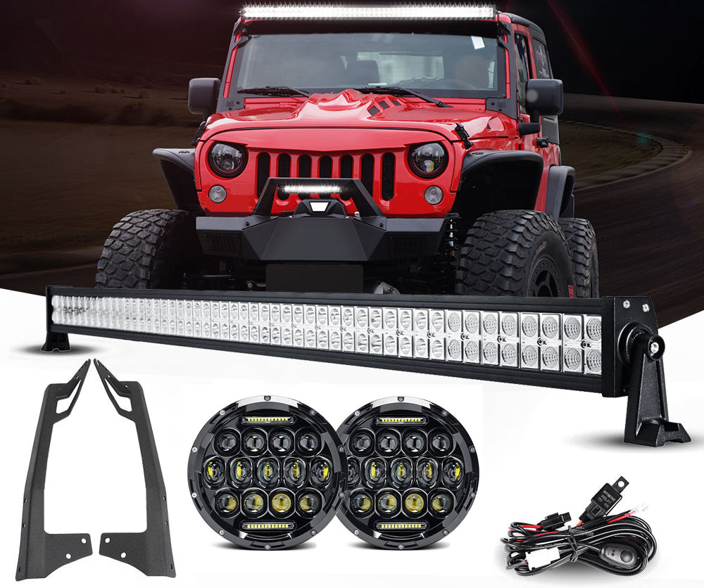 Jeep JK - Paquete de faros LED y barra de luces MVP